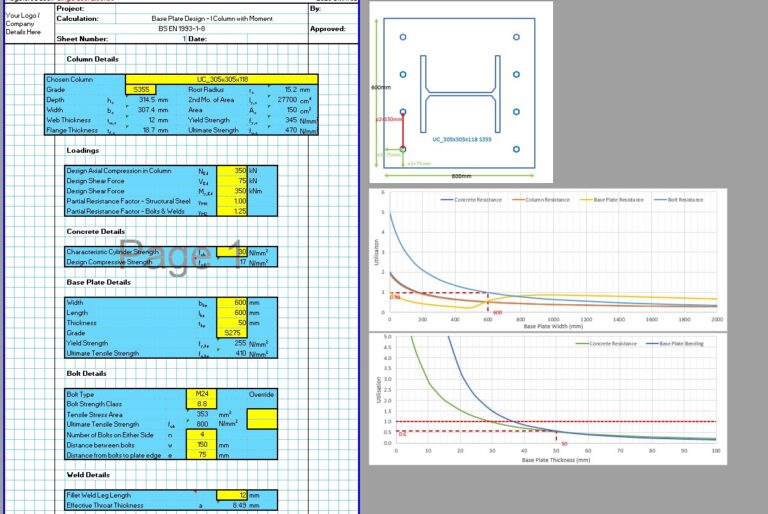 Steel Connection Design Spreadsheet - CivilWeb Spreadsheets