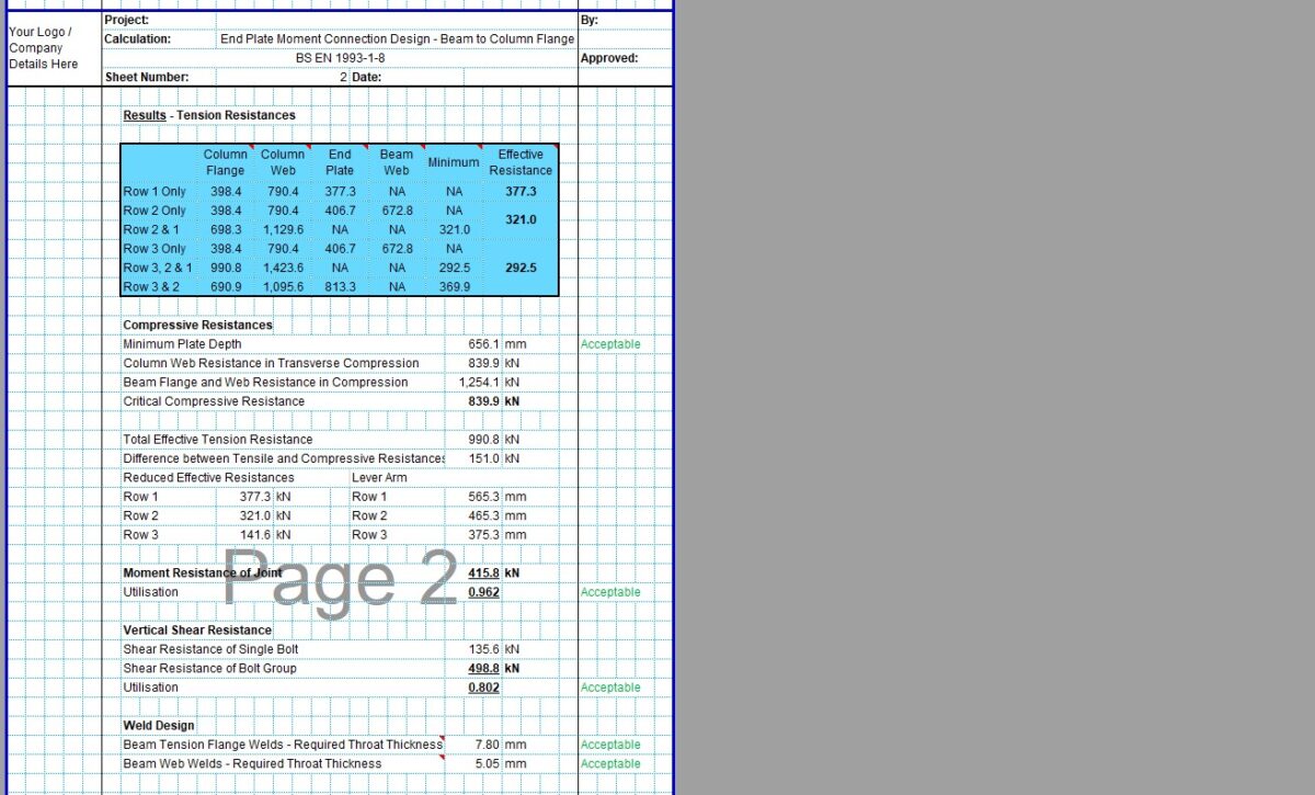 Moment Connection Design Spreadsheet - Moment 3 - CivilWeb Spreadsheets Moment Connection Design Spreadsheet - Moment 3 - CivilWeb Spreadsheets