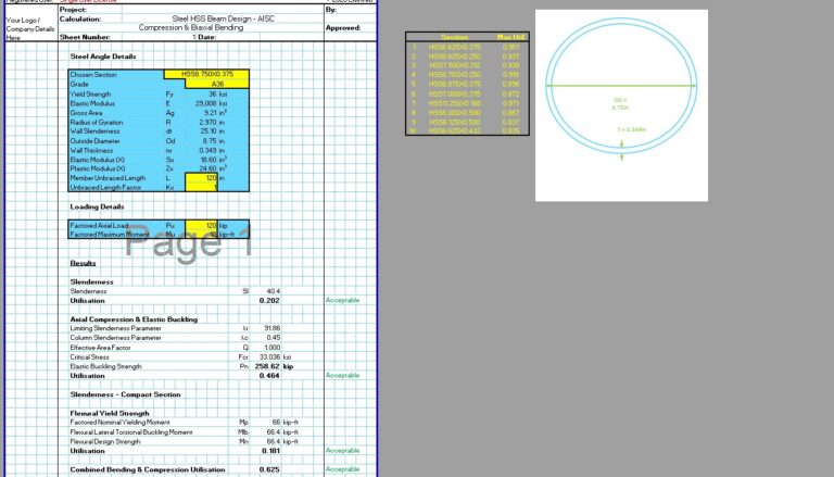 Steel Column Design Spreadsheet - CivilWeb Spreadsheets