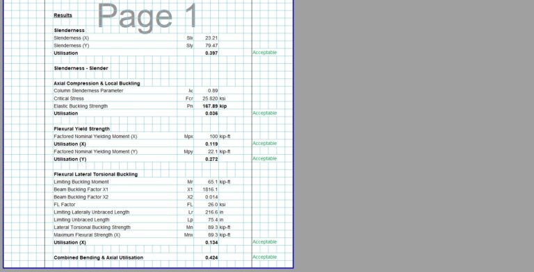 Steel Column Design Spreadsheet - CivilWeb Spreadsheets