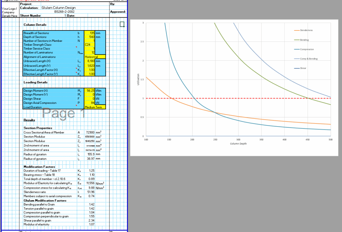 Timber Column Design Bundle - CivilWeb Spreadsheets